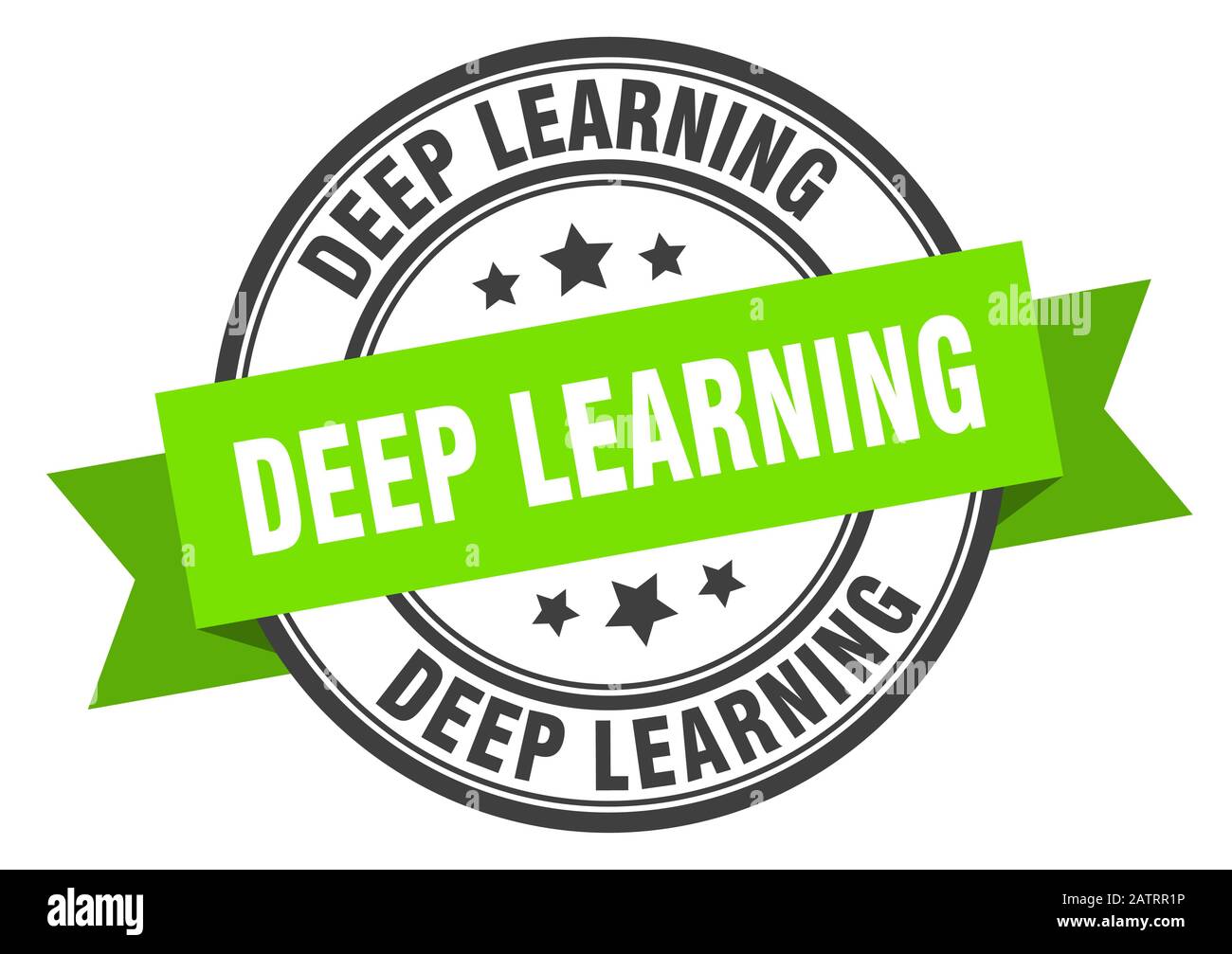 deep learning label. deep learninground band sign. deep learning stamp ...