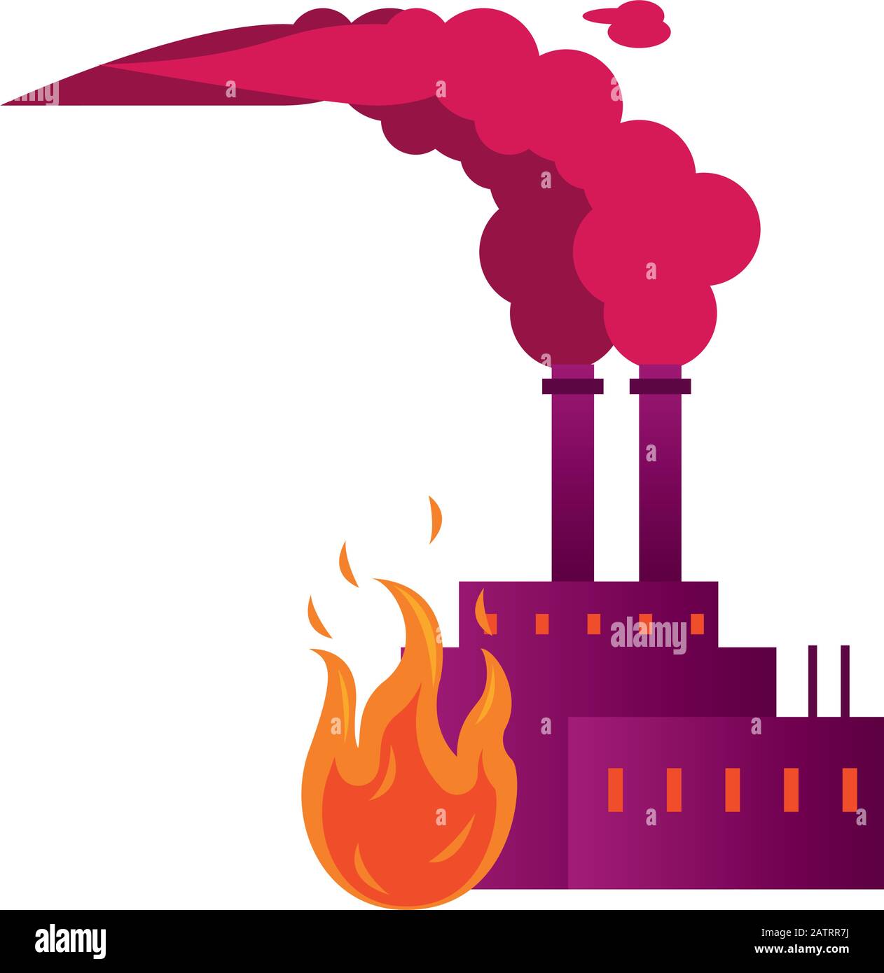 Chemical factory fire Stock Vector Images - Alamy