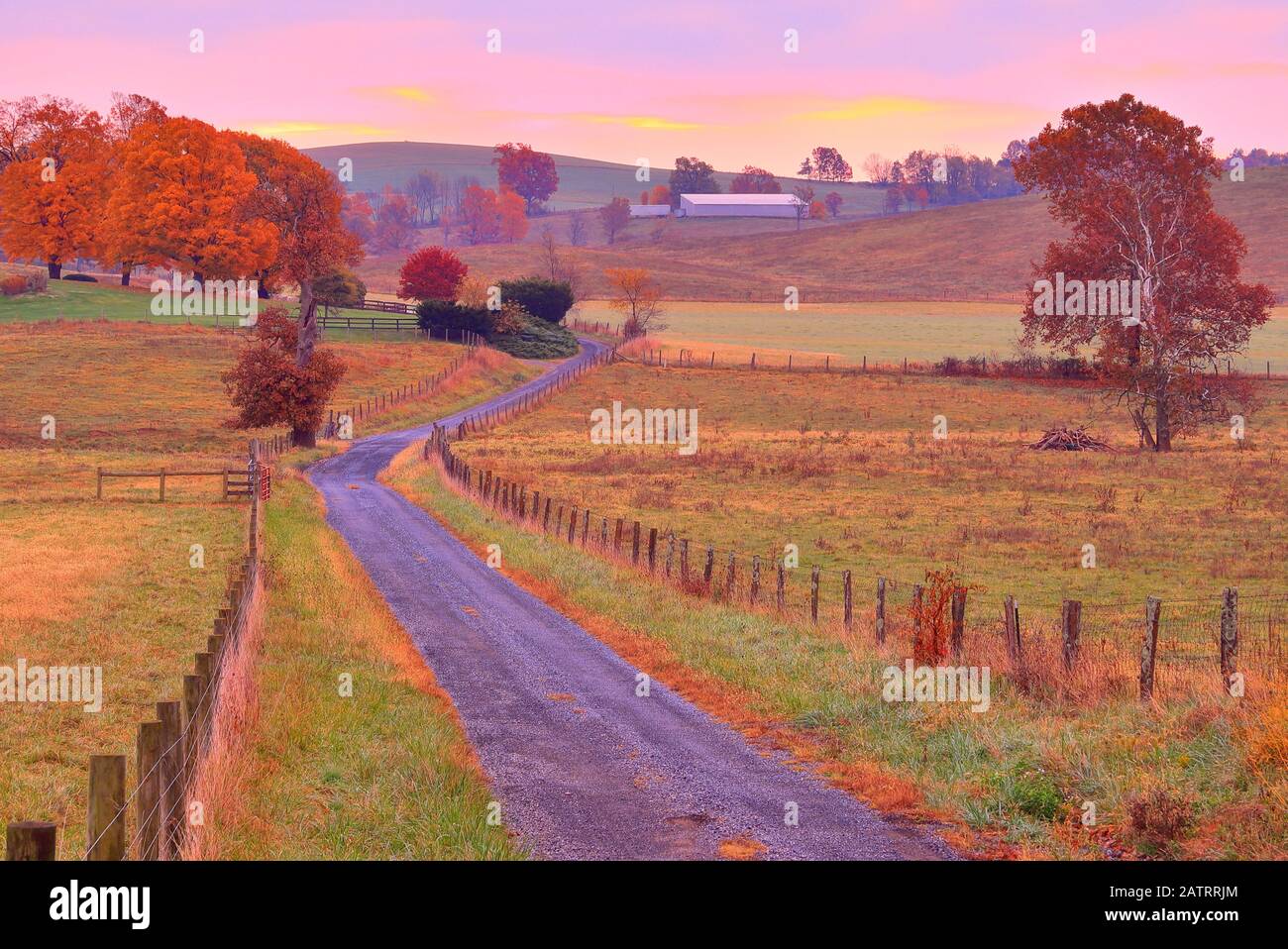 Country Road in Swoope, Shenandoah, Valley, Virginia, USA Stock Photo ...