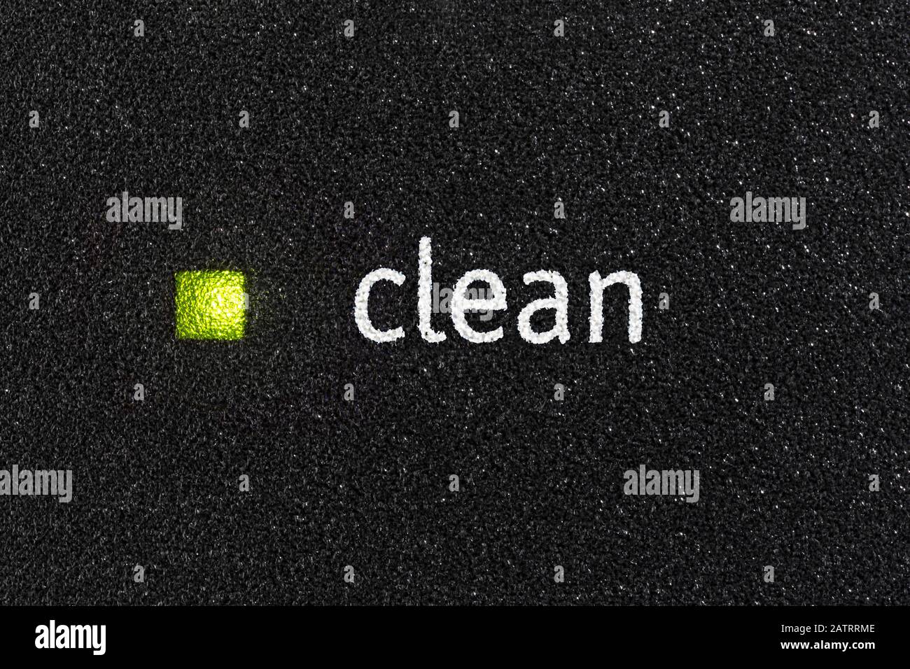 Macro close up photograph of clean indicator light on dishwasher ...