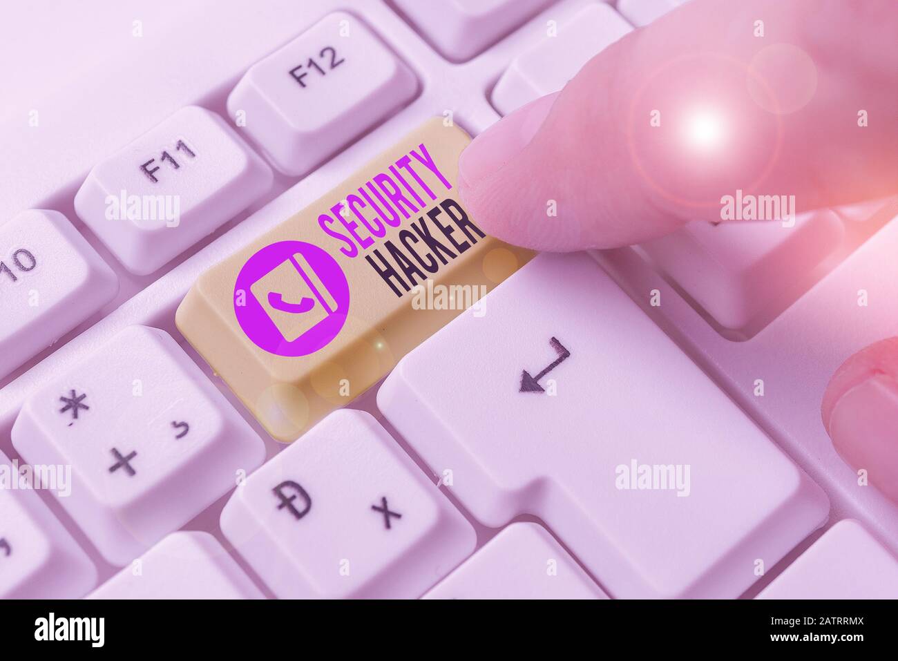 Text sign showing Security Hacker. Business photo text someone who ...