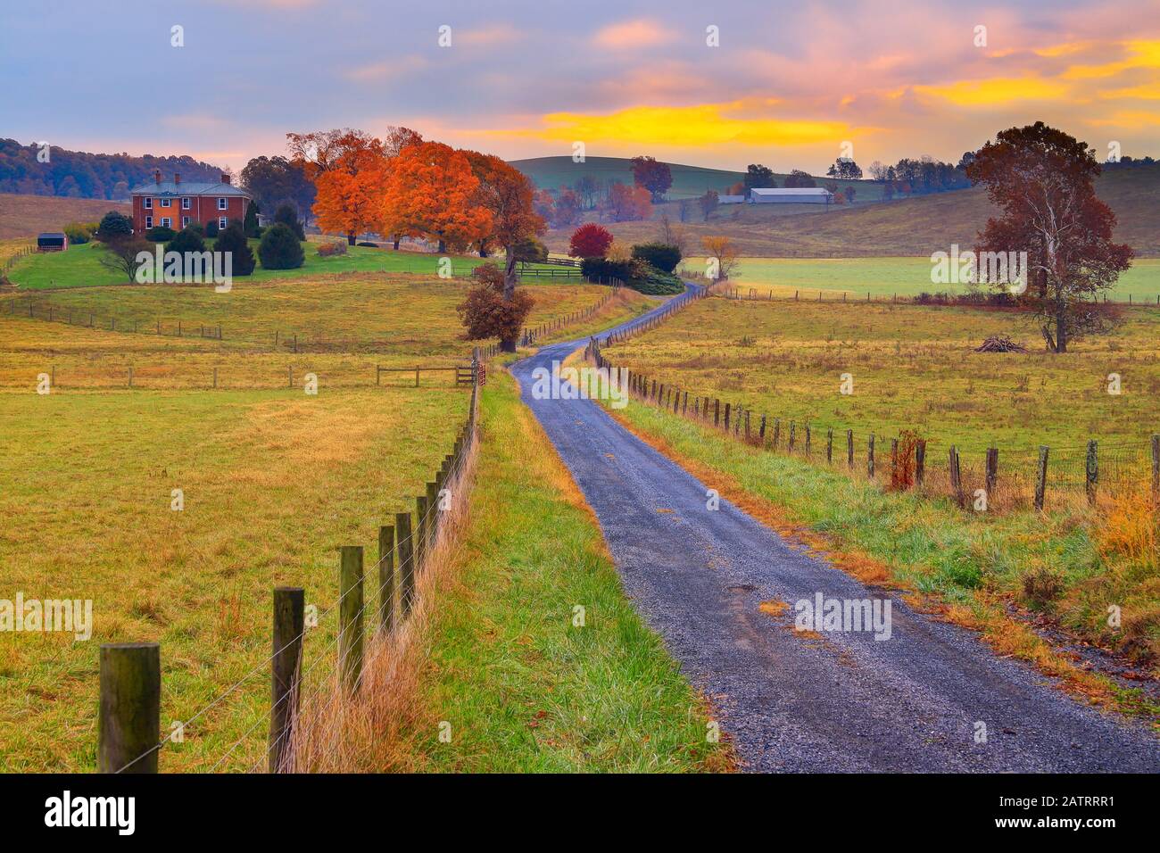 Country Road in Swoope, Shenandoah, Valley, Virginia, USA Stock Photo ...