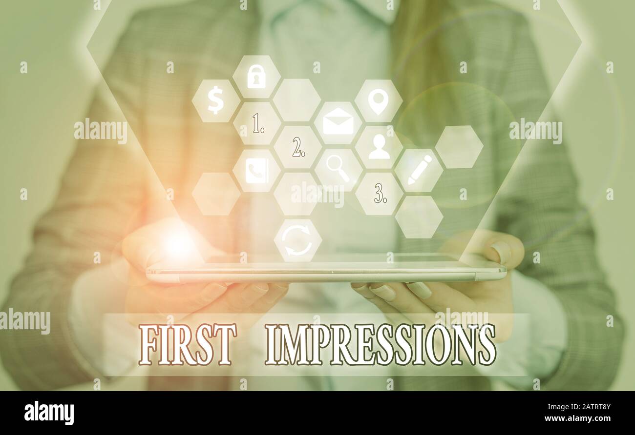 Conceptual hand writing showing First Impressions. Concept meaning ...