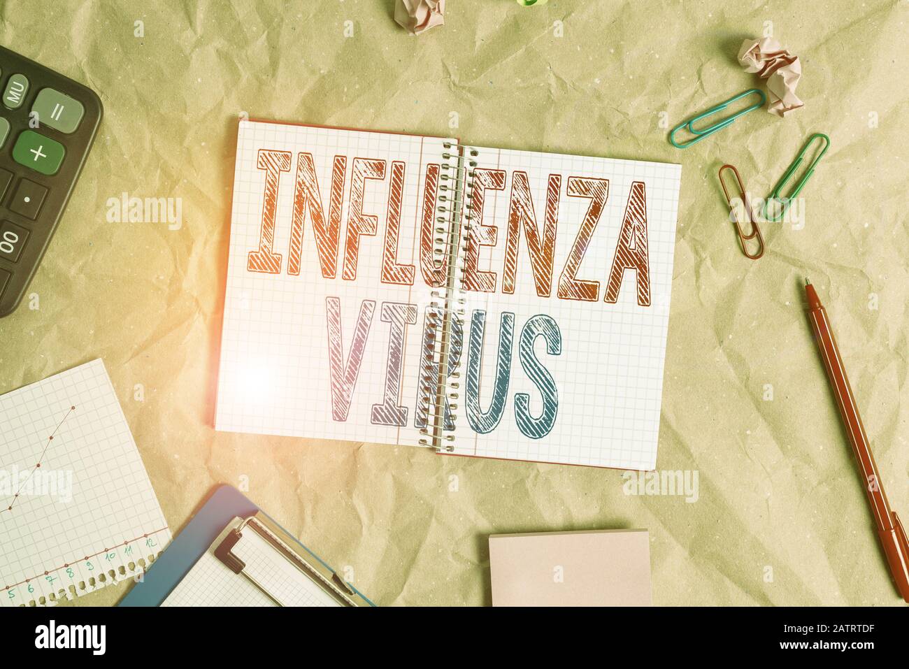 Handwriting text Influenza Virus. Conceptual photo an infectious ...