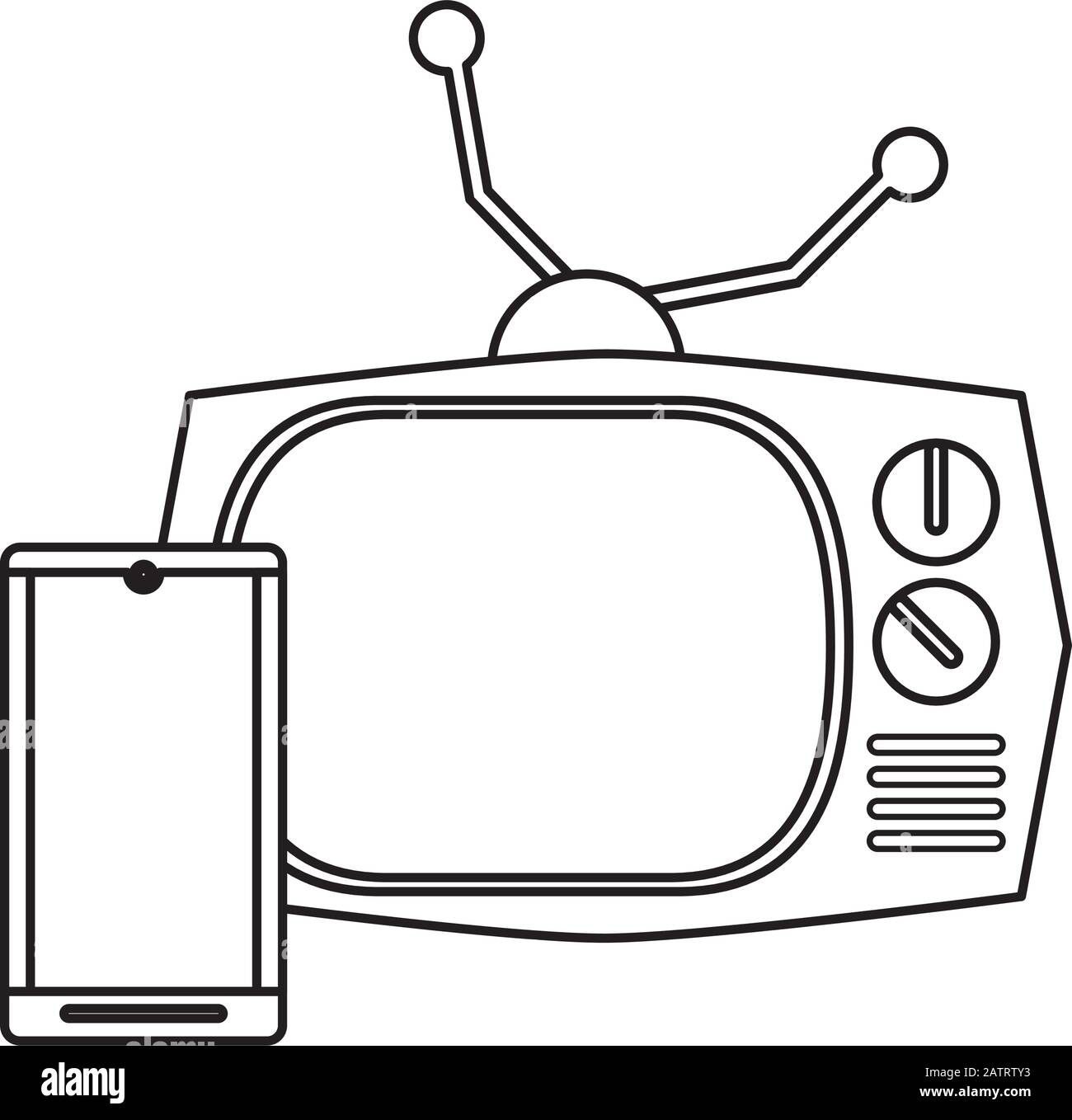 television appliance with smartphone devices Stock Vector Image & Art ...