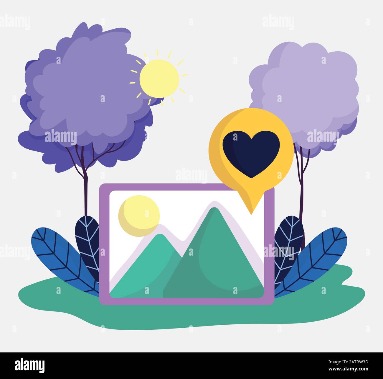 social media picture landscape talk bubble love vector illustration ...