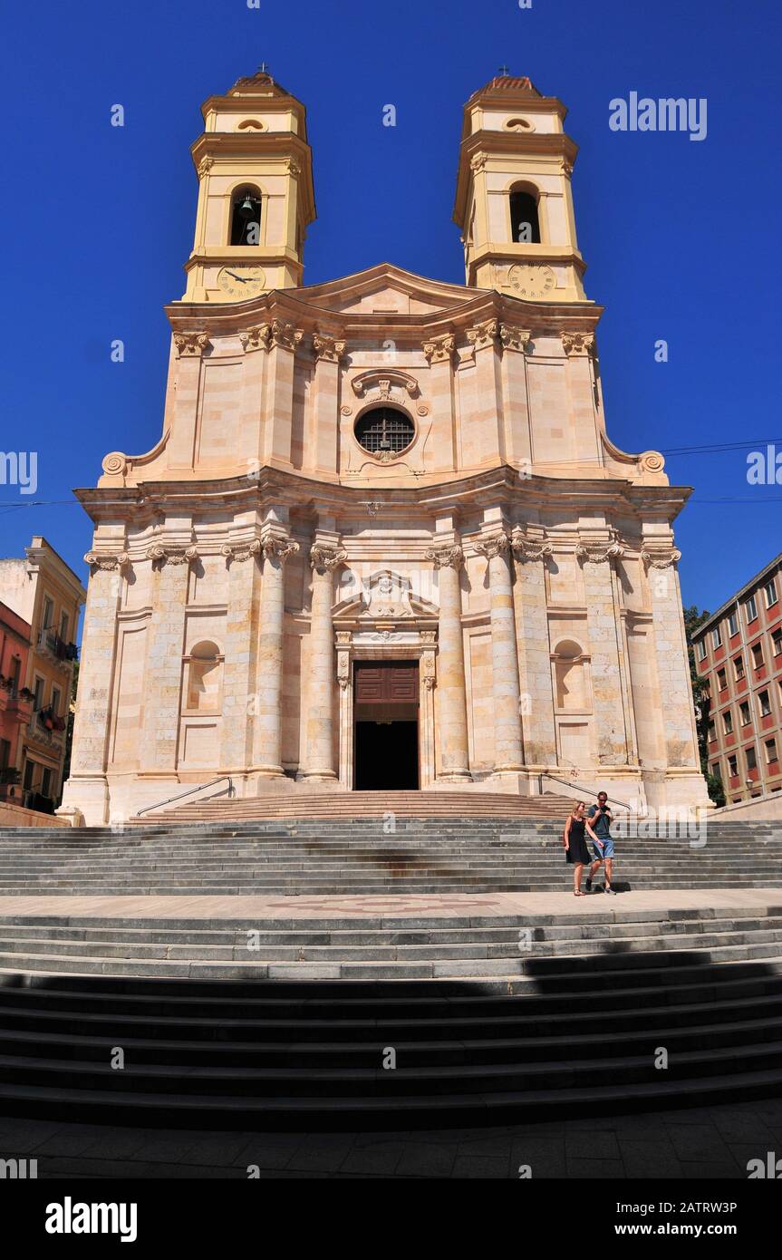 Cagliari, Italy, September 2019. Church of Sant'Anna (Chiesa di Sant ...
