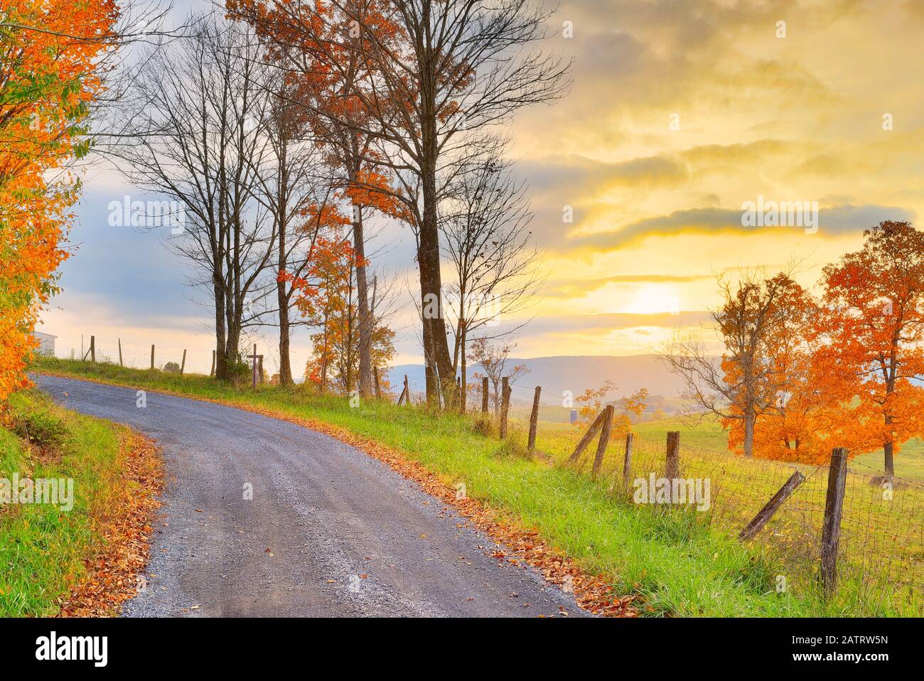 Country Road in Swoope, Shenandoah, Valley, Virginia, USA Stock Photo ...