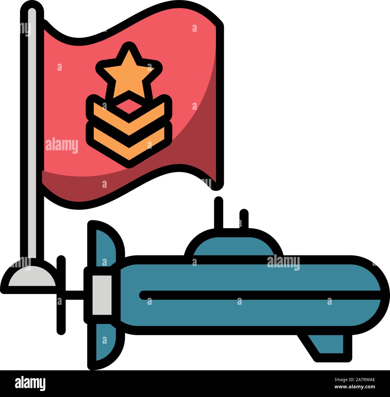 submarine military force with flag Stock Vector Image & Art - Alamy