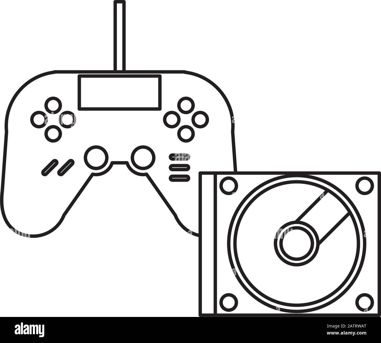 compact disk device with video game control Stock Vector Image & Art ...