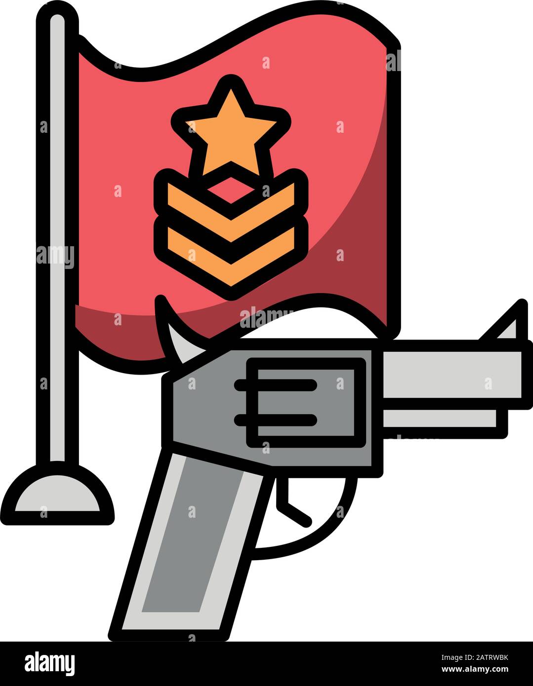 gun military force with flag Stock Vector Image & Art - Alamy