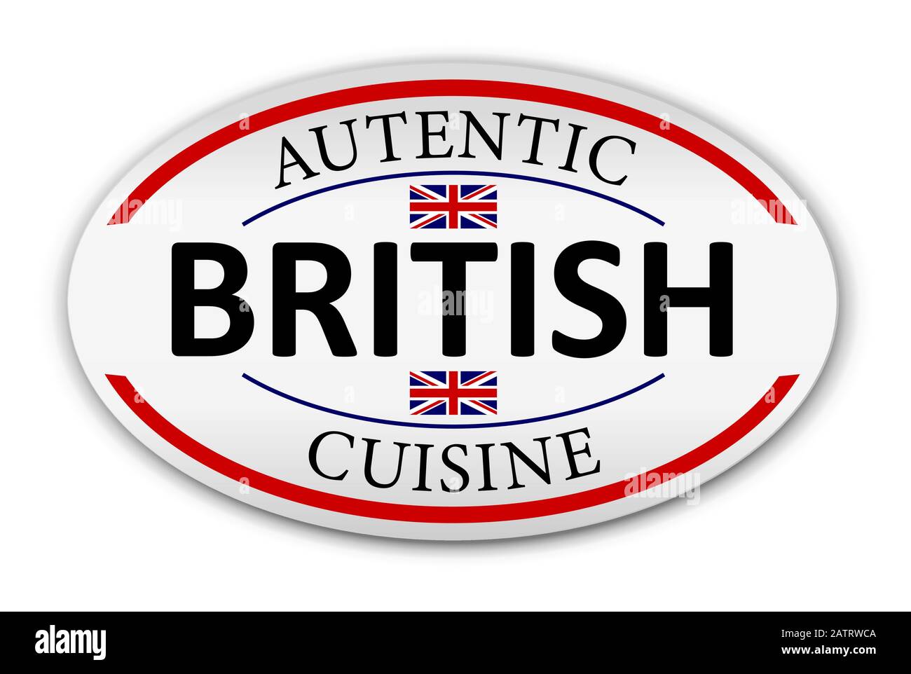 British cuisine label on white background, vector illustration Stock ...