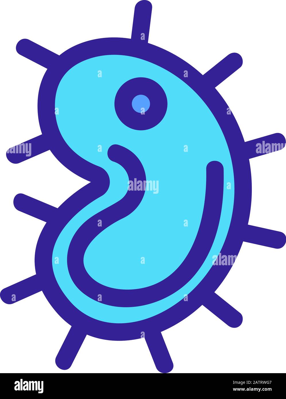 Bacterium icon vector. Isolated contour symbol illustration Stock ...