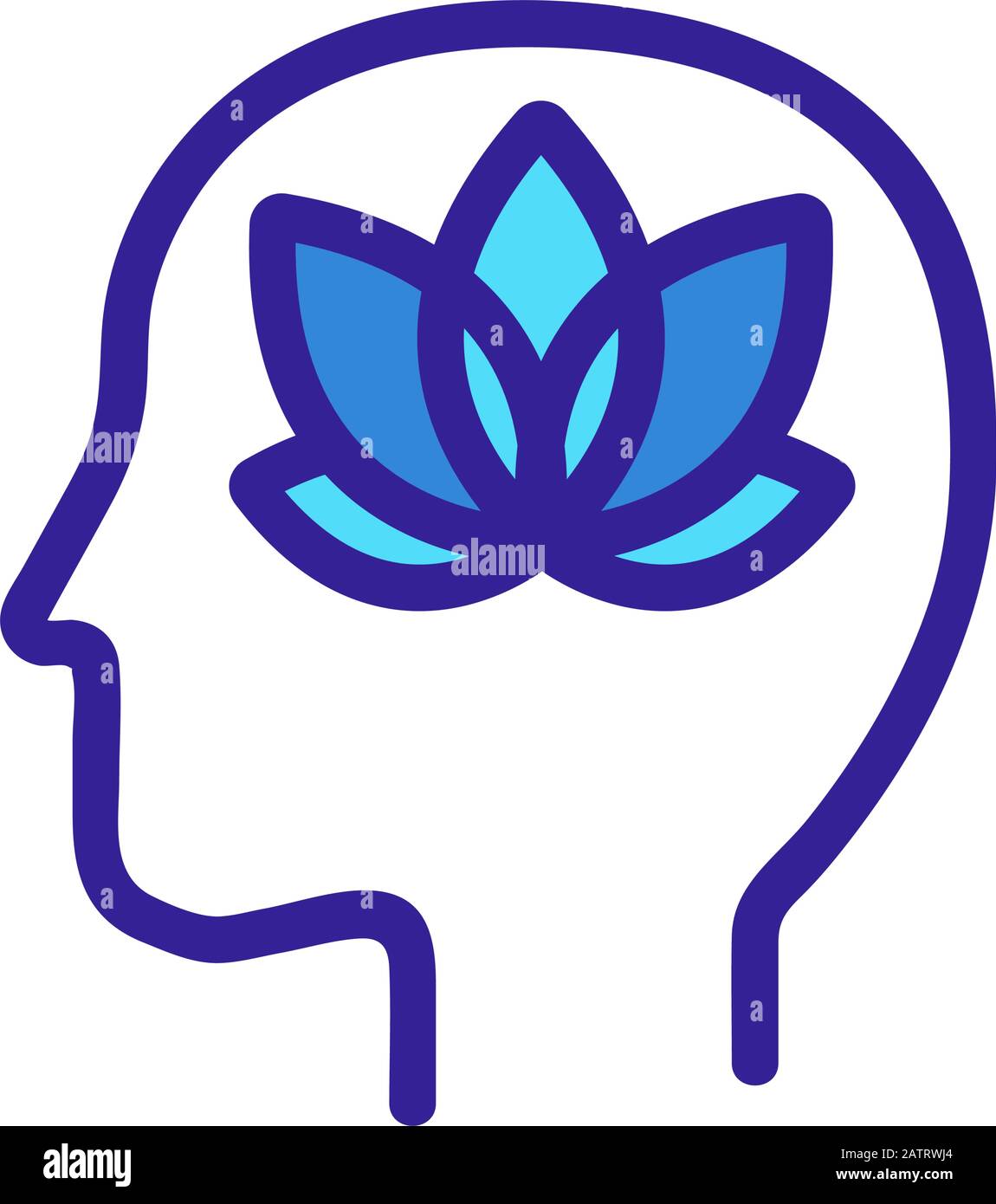 artistic-shaped mindset icon vector. Isolated contour symbol ...