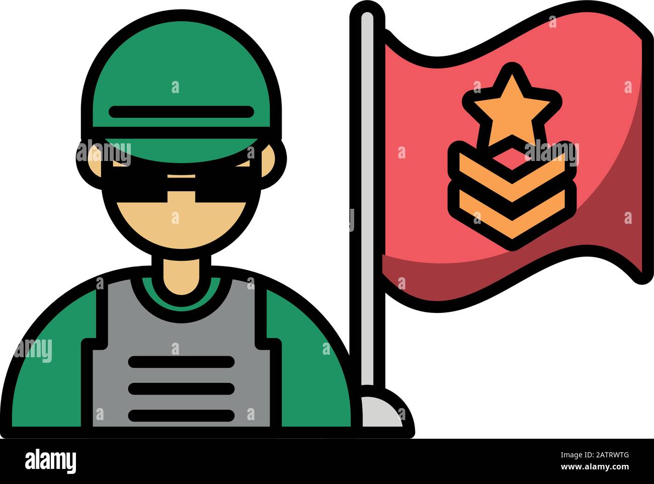 Soldier waving flag Cut Out Stock Images & Pictures - Alamy