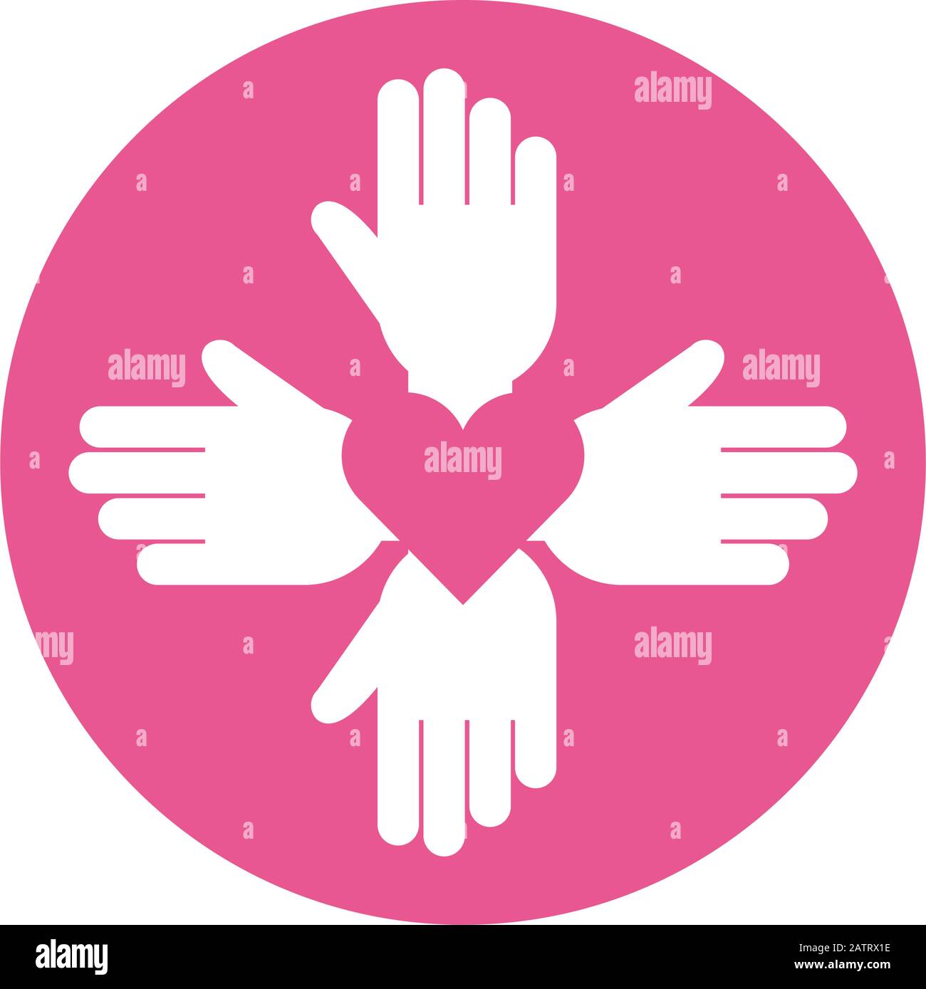 Help hands inside circle design of Collaborative team cooperation ...