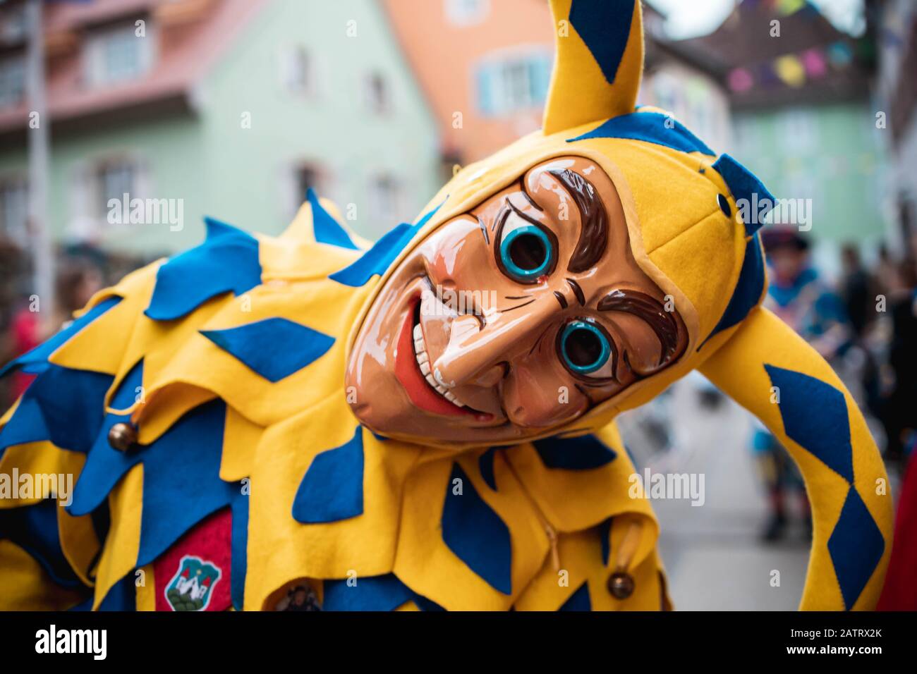 Bajass from Waldkirch - beautiful fool figure in yellow and blue robe ...