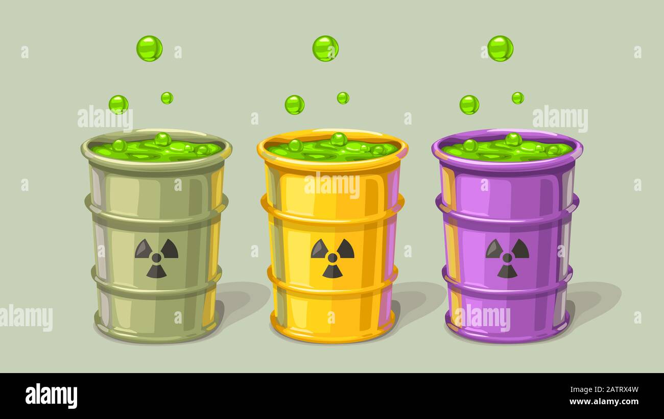 three barrels with toxic waste set Stock Vector Image & Art - Alamy