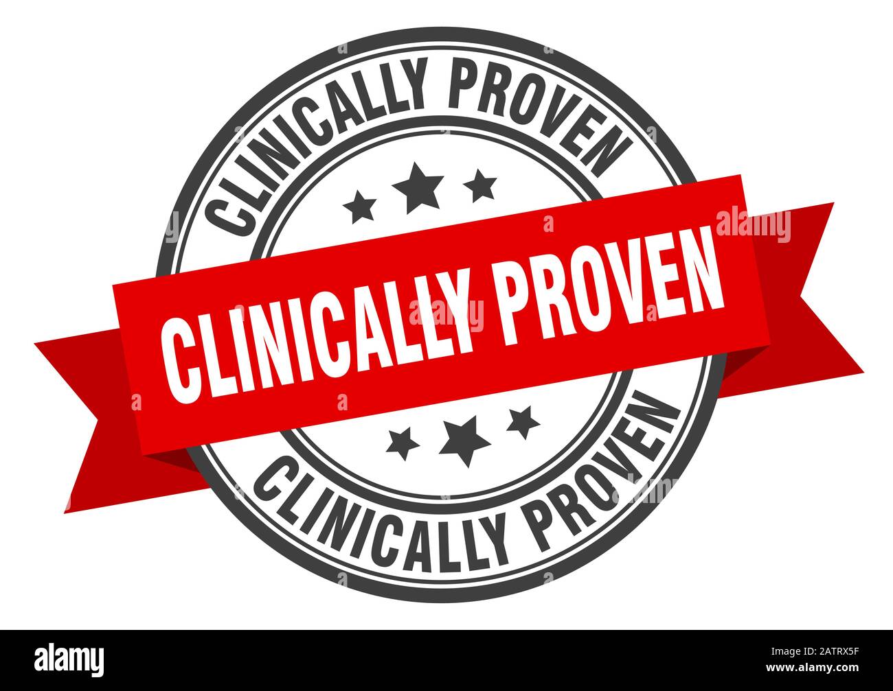 clinically proven label. clinically provenround band sign. clinically ...