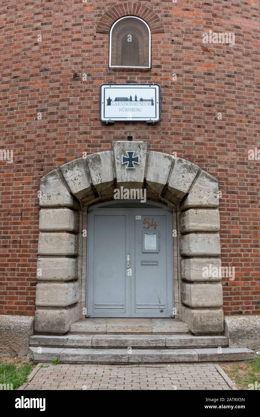 The entrance to the Garnisonmuseum (Garrison Museum) a WWII air raid ...