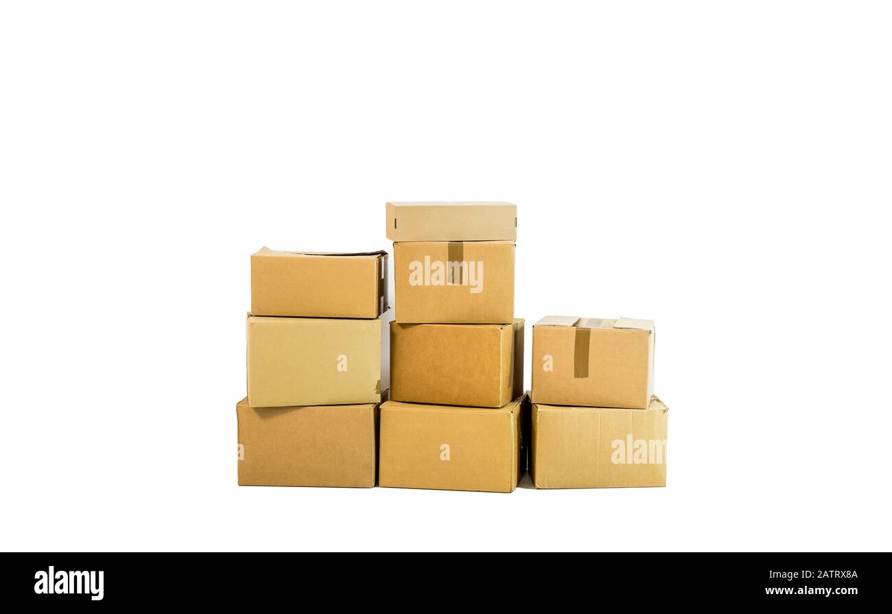 Carton box pile hi-res stock photography and images - Alamy