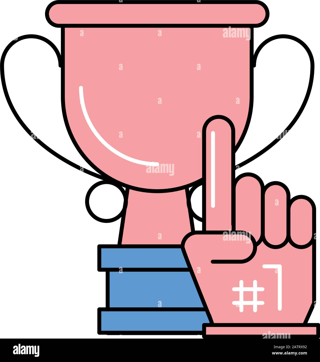 trophy cup award with number one glove Stock Vector Image & Art - Alamy