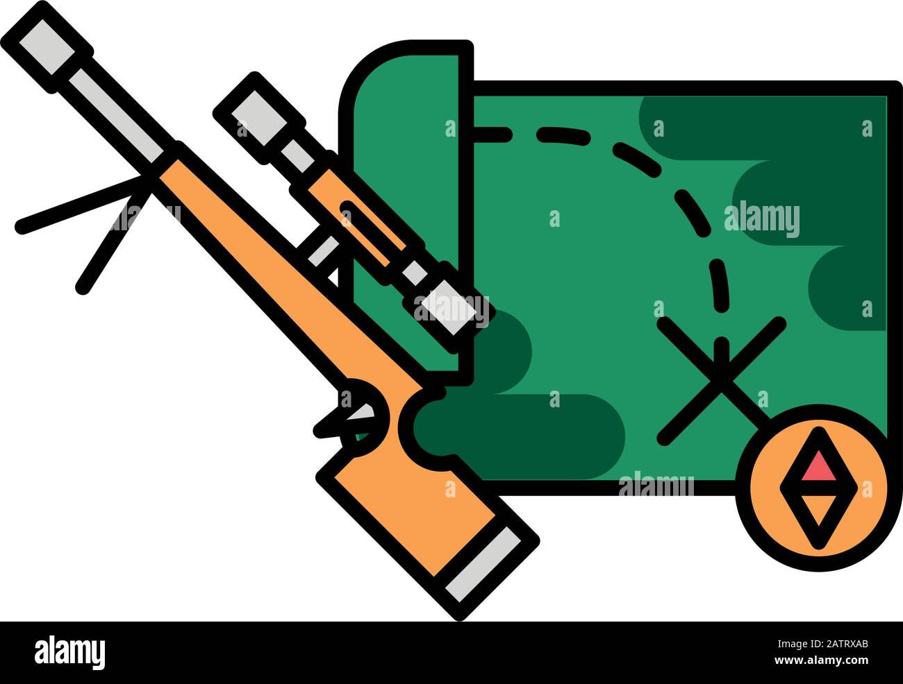 sniper gun military force with paper map Stock Vector Image & Art - Alamy