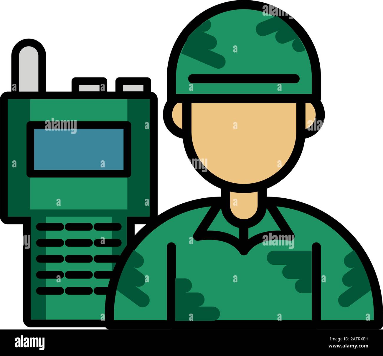 soldier military force with radio communicator Stock Vector Image & Art ...