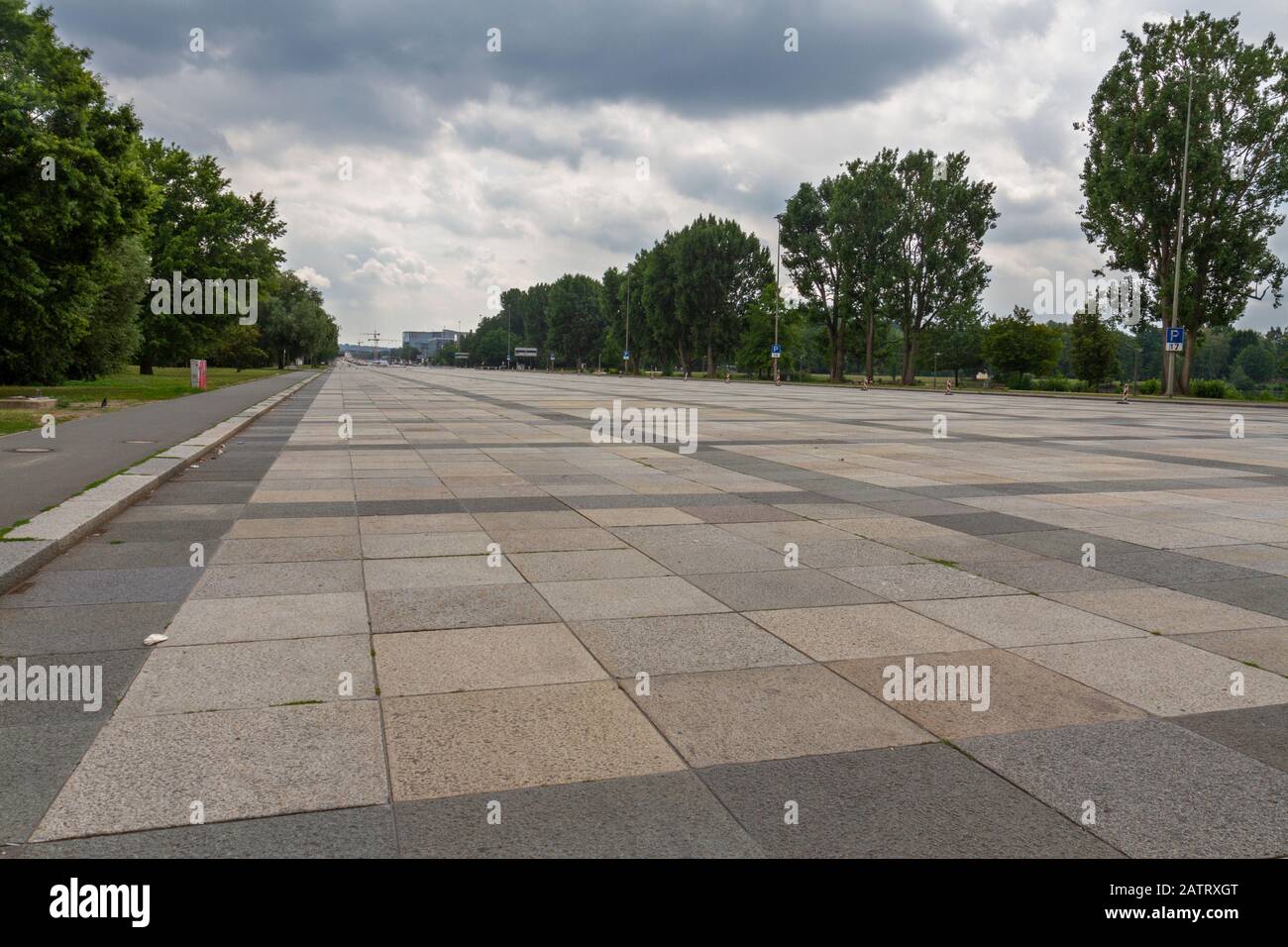 View along the Große Straße, a key feature of the Nazi party rally ...