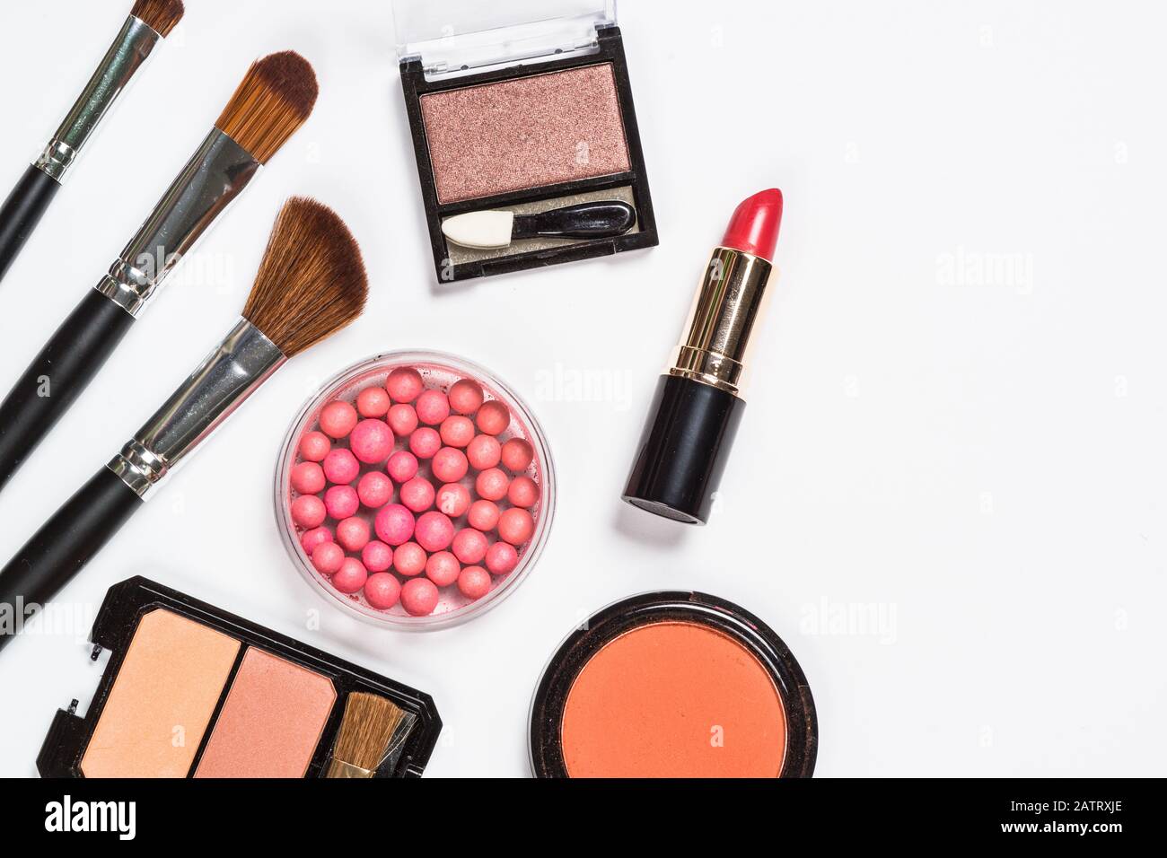 Makeup professional cosmetics on white Stock Photo - Alamy
