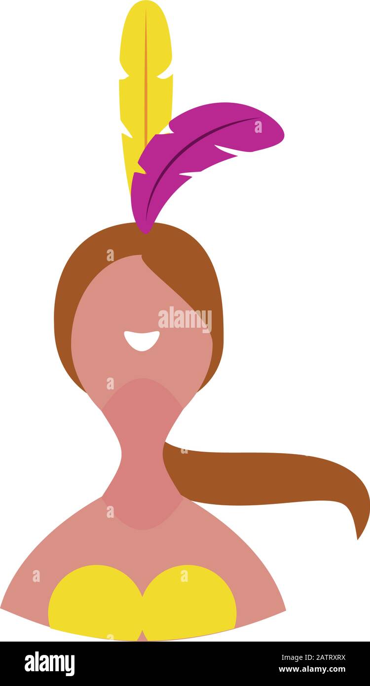 Avatar woman with feathers in the head design, Party celebration event ...