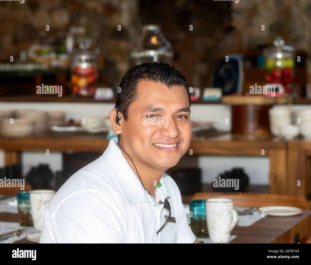 Happy, Smiling, Friendly & Handsome Mexican Man Working in a Resort ...