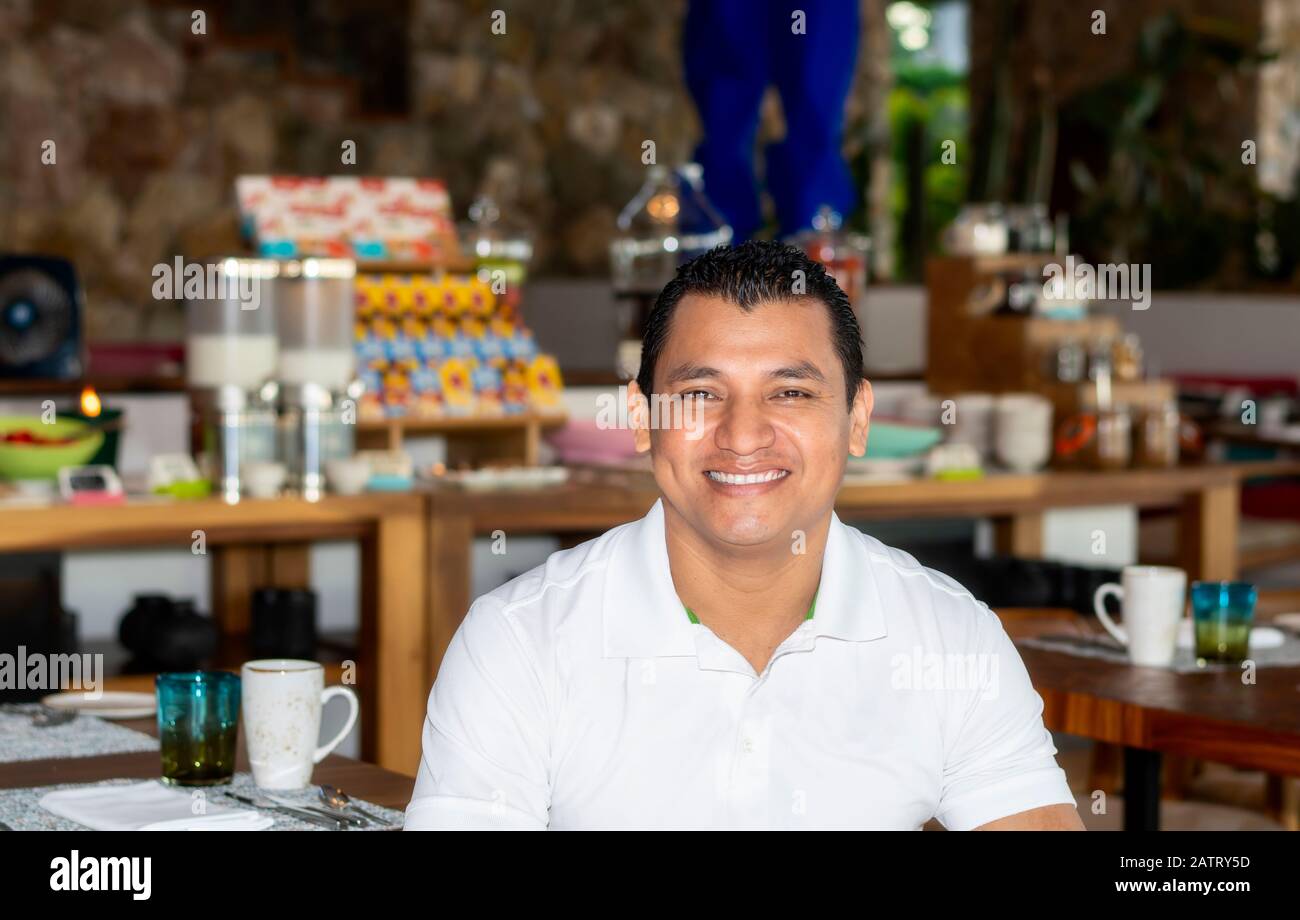 Happy, Smiling, Friendly & Handsome Mexican Man Working in a Resort ...