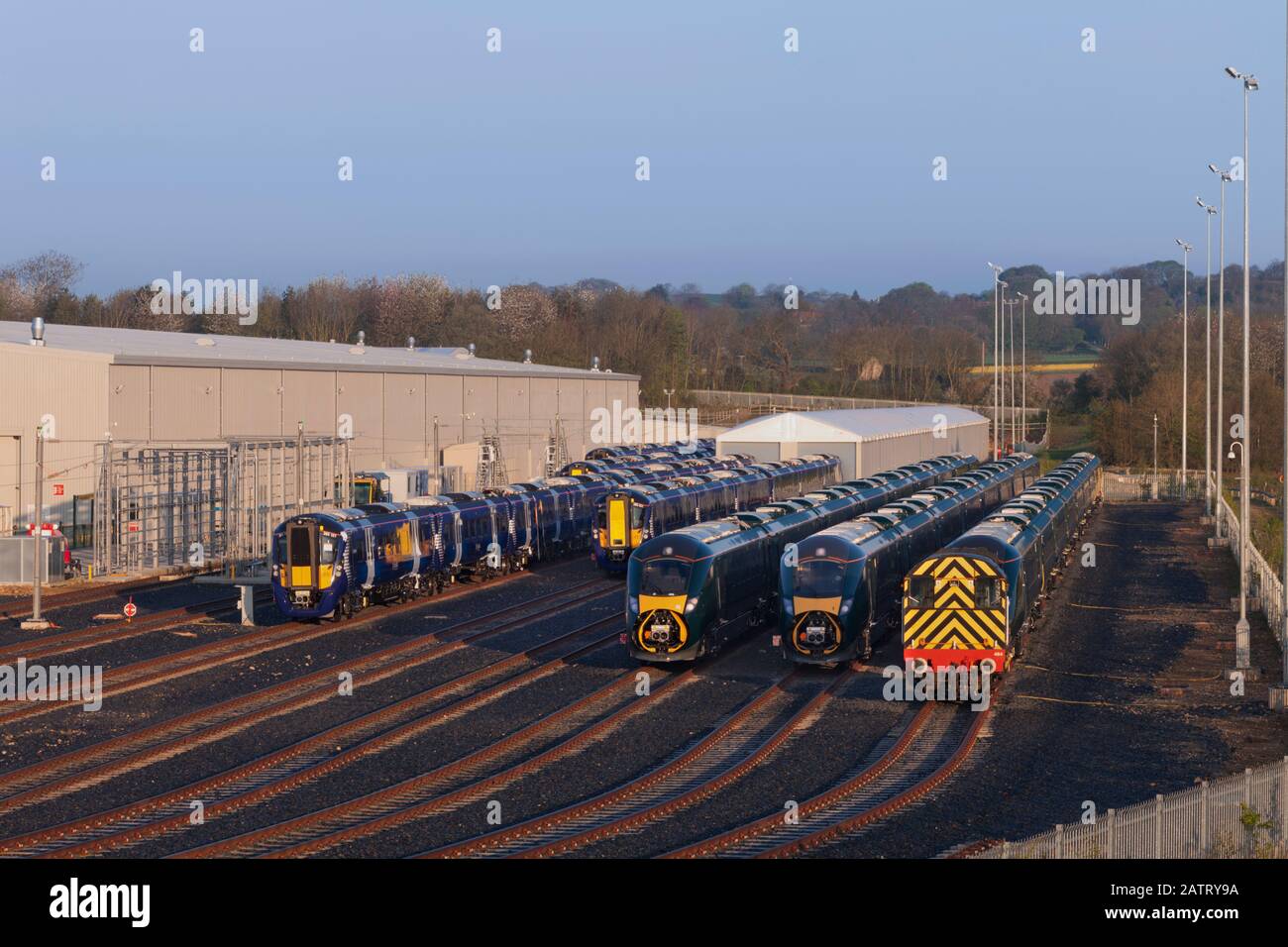 Newly assembled class 800 IEP trains for First Great Western Railway ...