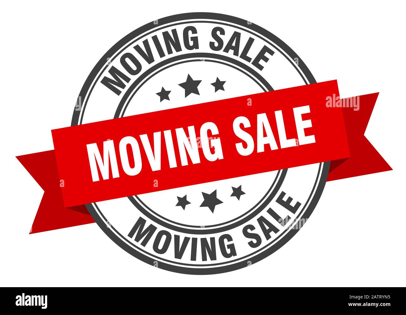moving sale label. moving saleround band sign. moving sale stamp Stock ...