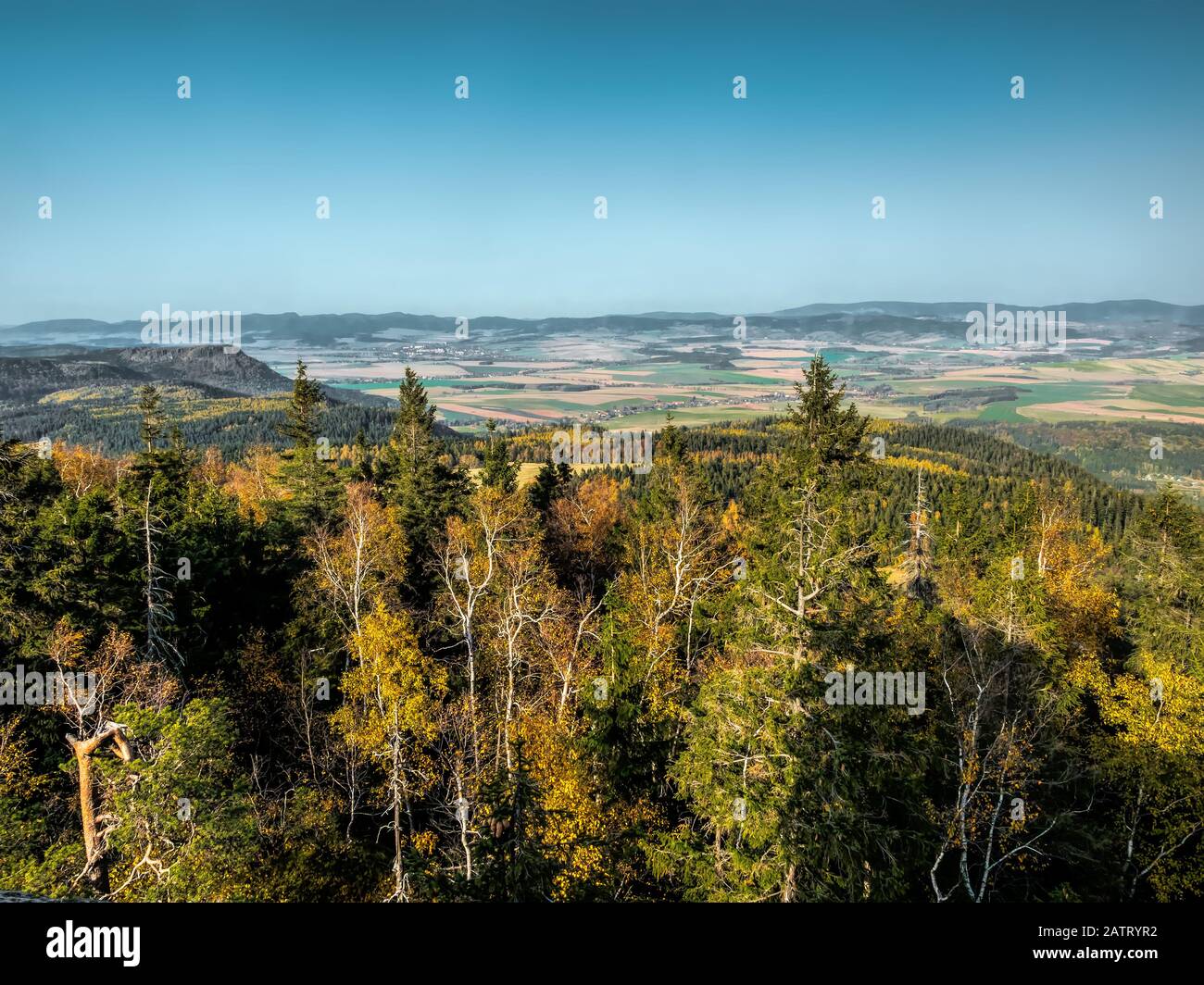 View from Szczeliniec Wielki to the Czech part of the Table Mountains ...