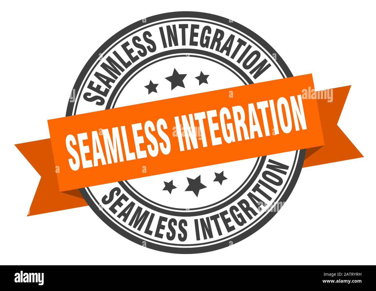 seamless integration label. seamless integrationround band sign ...