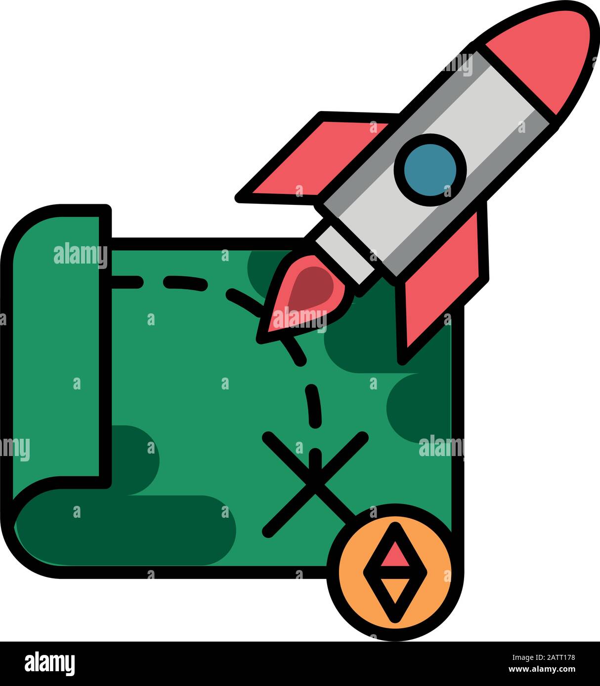 rocket military force with paper map Stock Vector Image & Art - Alamy