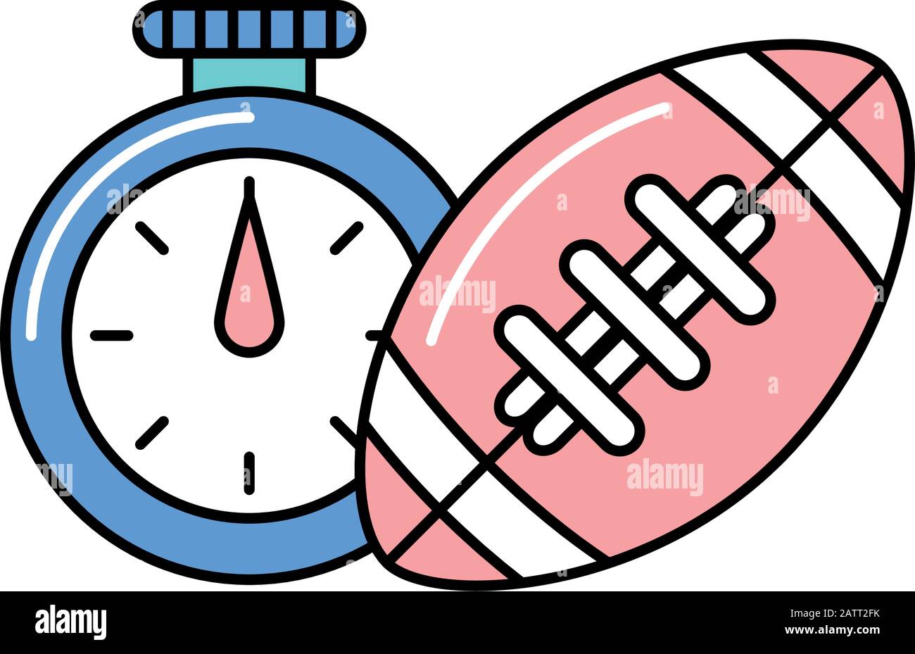 timer chronometer with american football balloon Stock Vector Image ...