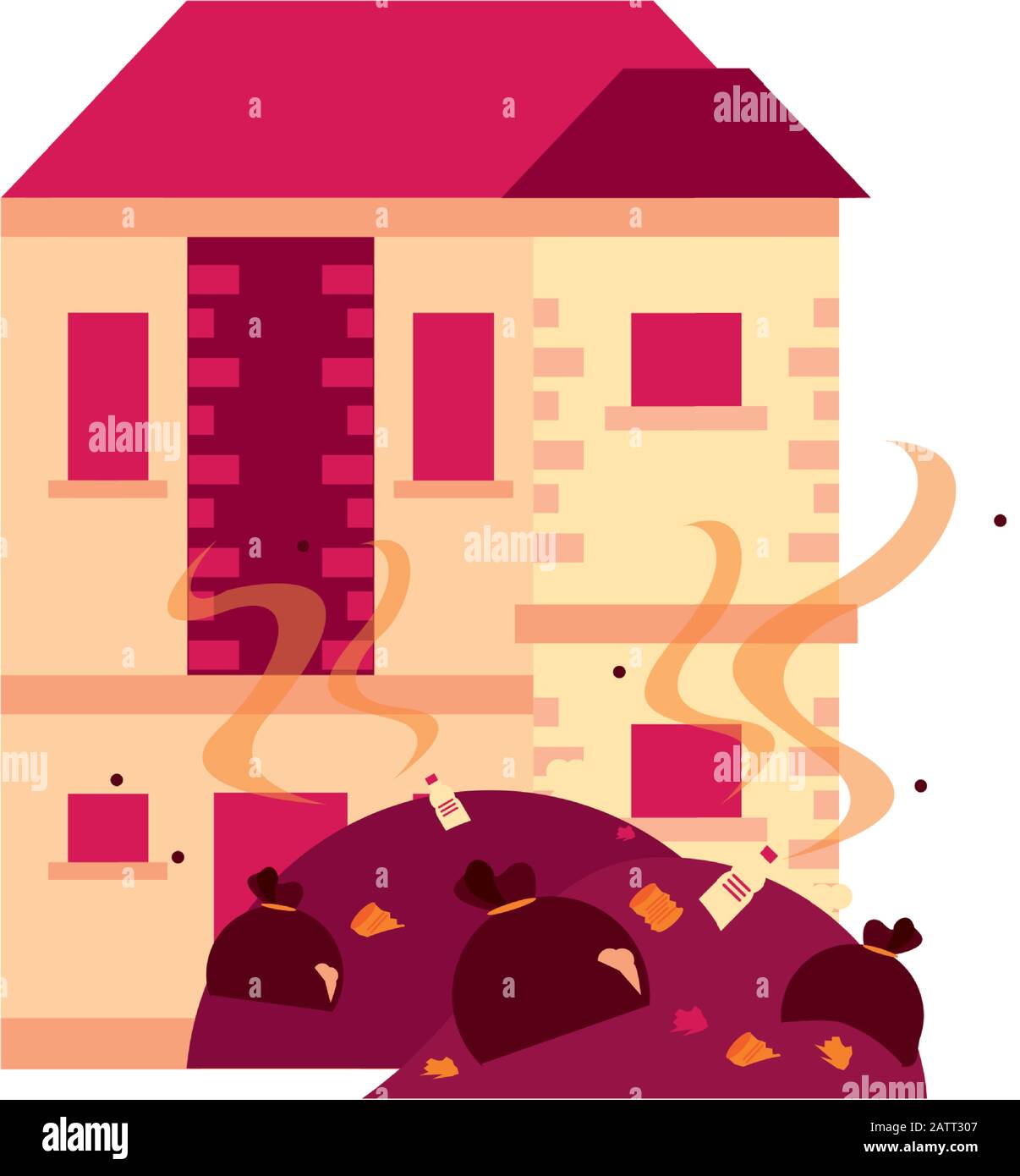 house building front facade with garbage Stock Vector Image & Art - Alamy