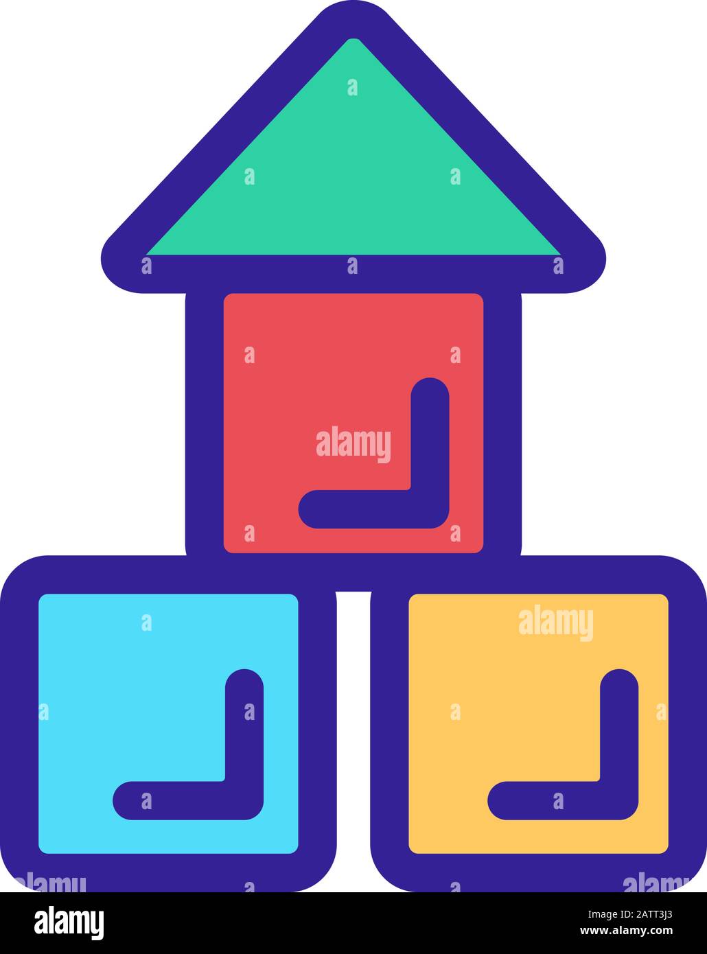 Baby cubes icon vector. Isolated contour symbol illustration Stock ...