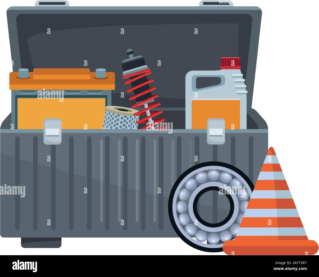 tools box with car parts, colorful design Stock Vector Image & Art - Alamy