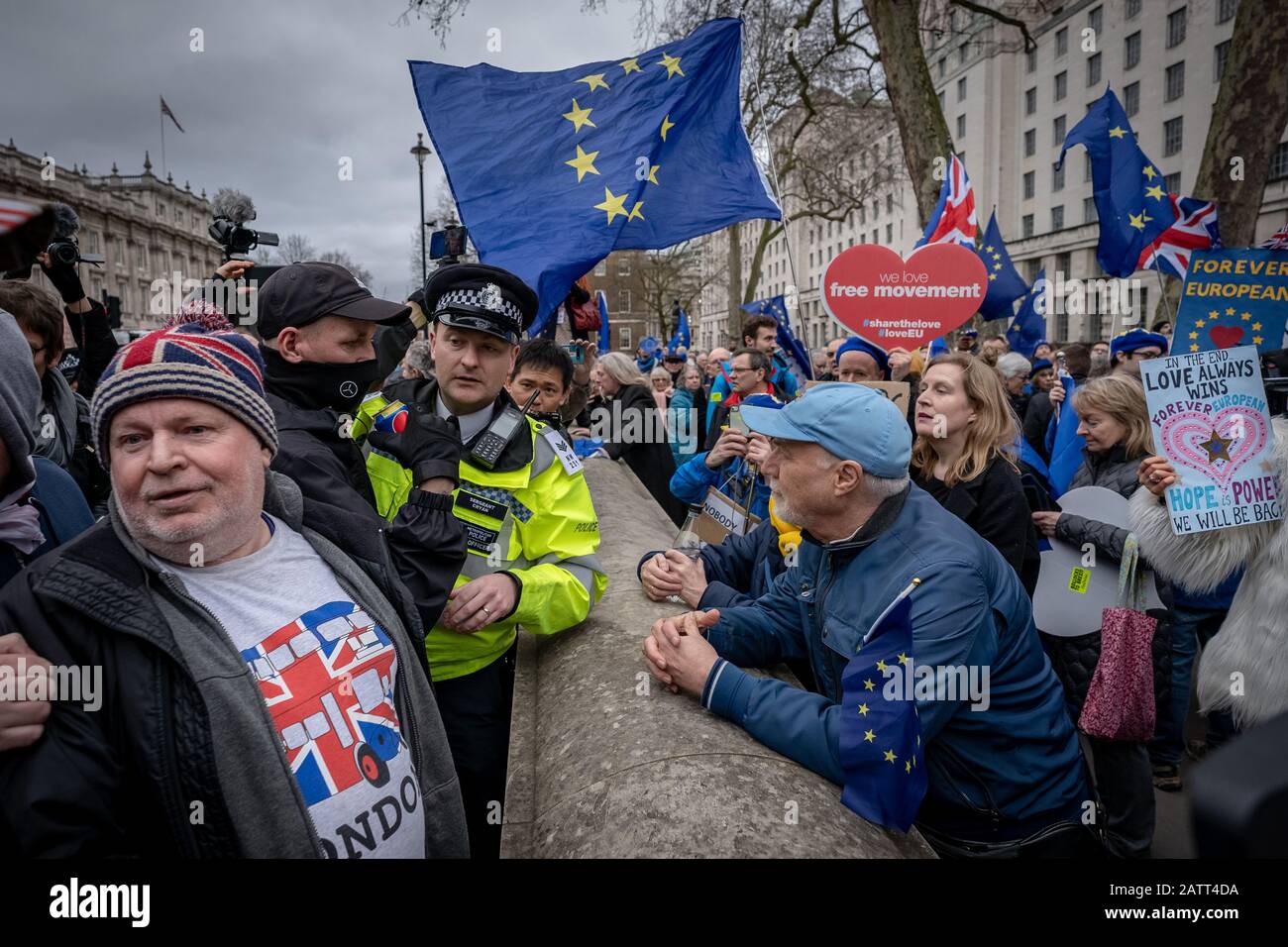 UK Brexit Day 31st Jan 2020. Celebrations in London as the UK finally ...