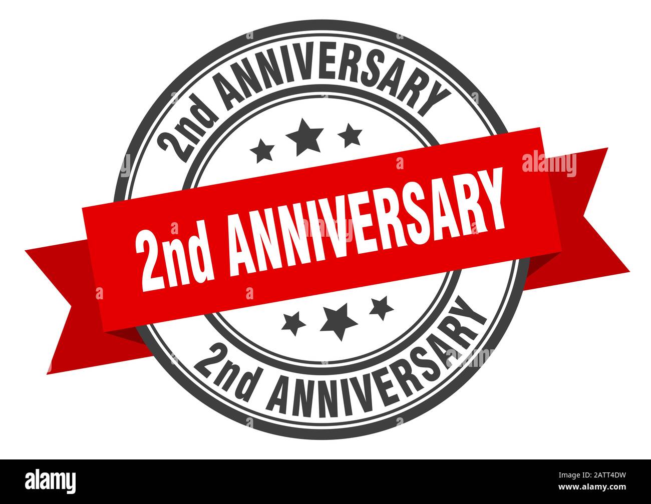 2nd anniversary label. 2nd anniversaryround band sign. 2nd anniversary ...