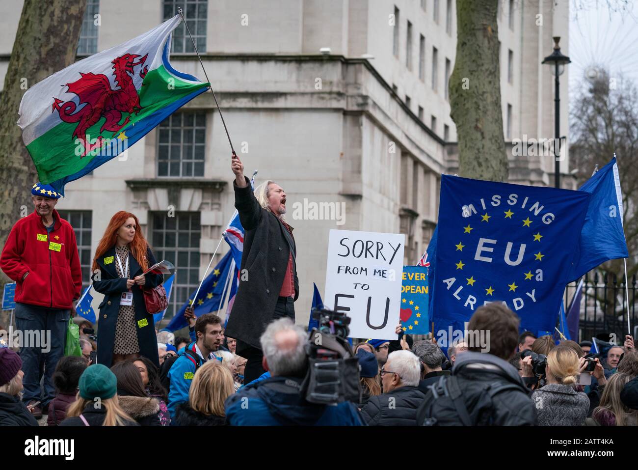 UK Brexit Day 31st Jan 2020. Celebrations in London as the UK finally ...