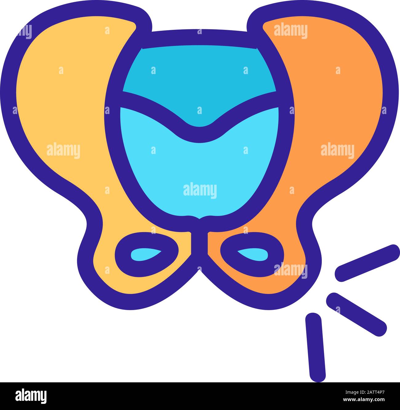 bruised bone icon vector. Isolated contour symbol illustration Stock ...