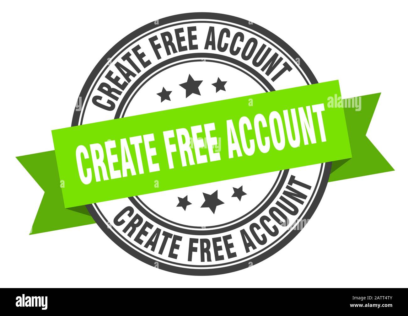 create free account label. create free accountround band sign. create ...
