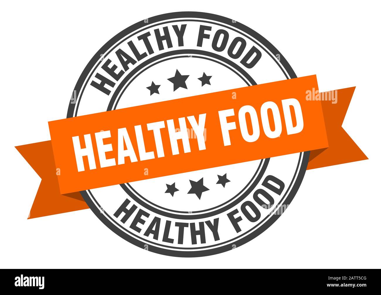 healthy food label. healthy foodround band sign. healthy food stamp ...