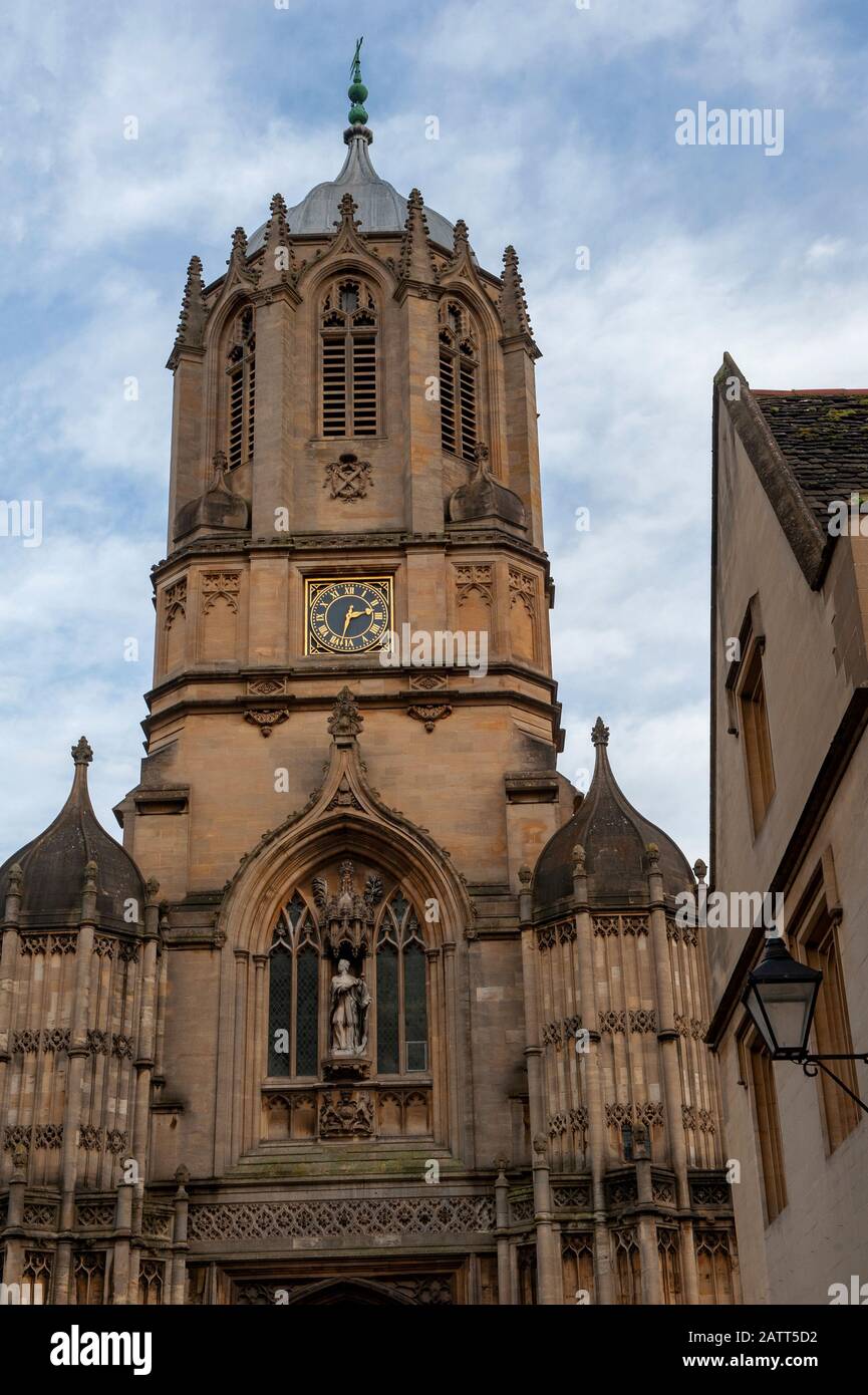 Oxford, England, UK. February 2nd, 2020 Tom Tower is a bell tower in ...