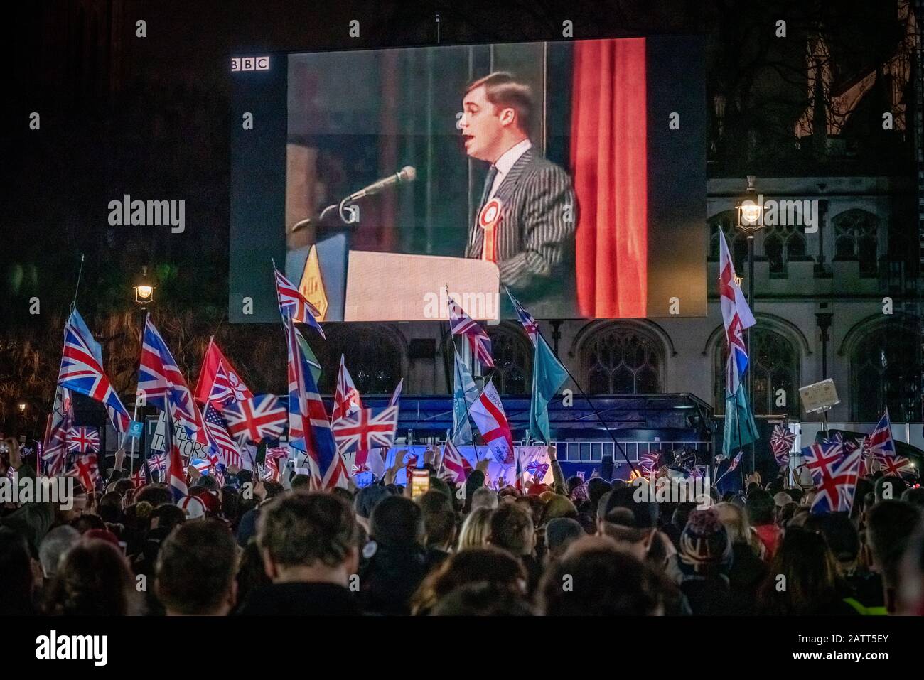 UK Brexit Day 31st Jan 2020. Celebrations in London as the UK finally ...